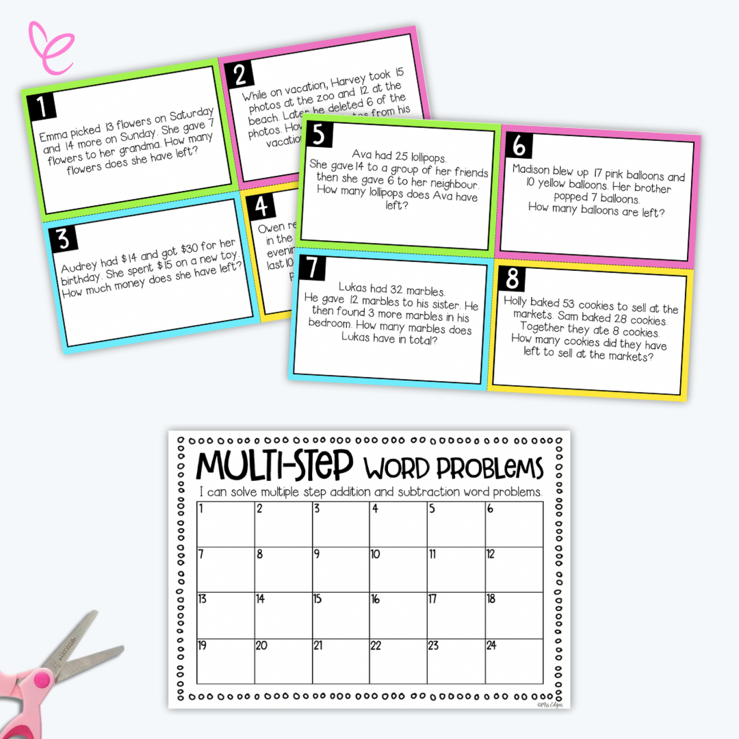 Multi-Step Word Problems Task Cards – Mrs Edgar