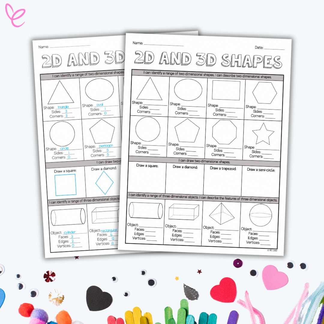 2d And 3d Shapes Worksheets 2nd Grade