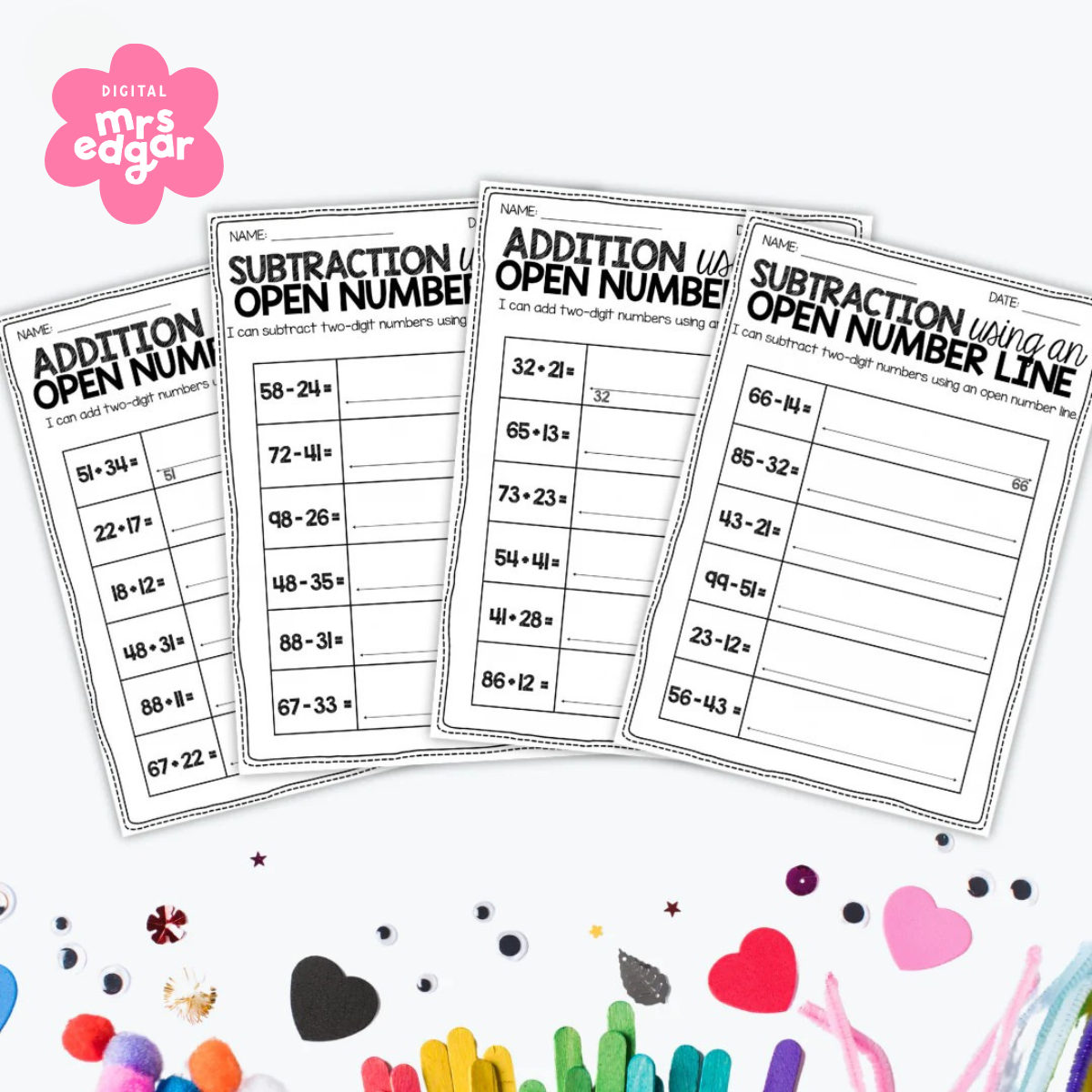 Addition and Subtraction Using an Open Number Line – Mrs Edgar