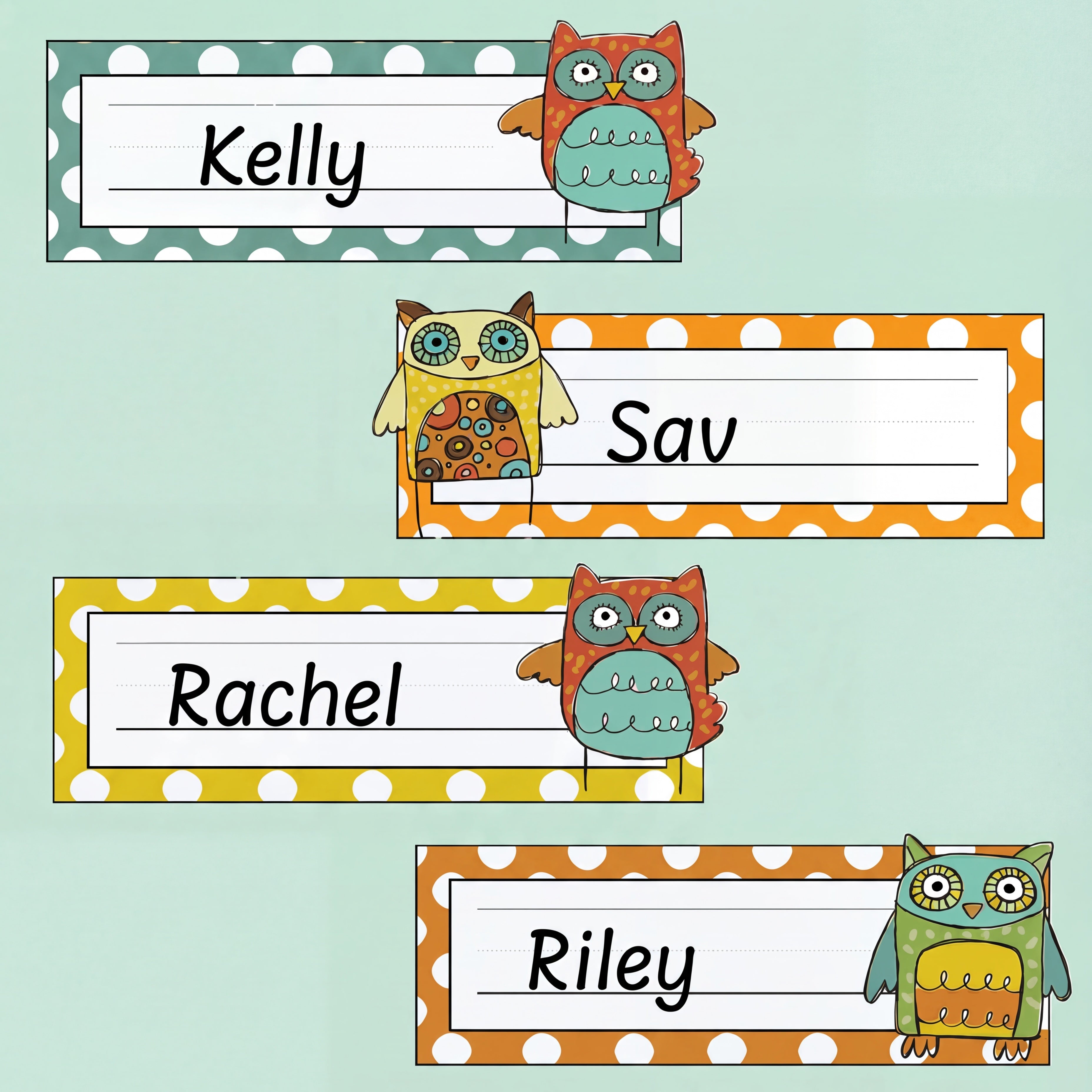 Name Plates Editable: Owls Primary Classroom – Mrs Edgar