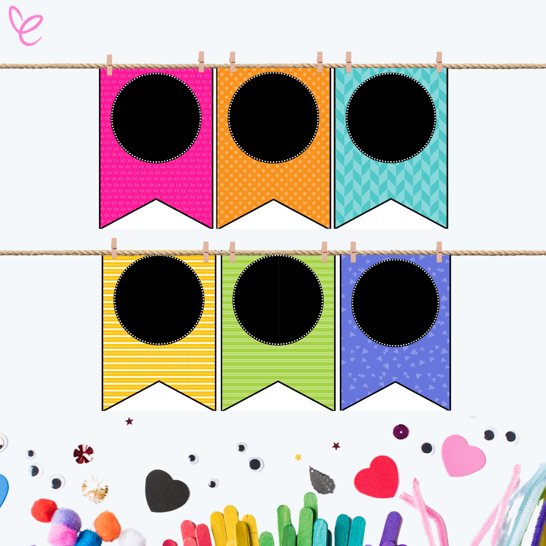 Editable Patterned Banner Black – Mrs Edgar