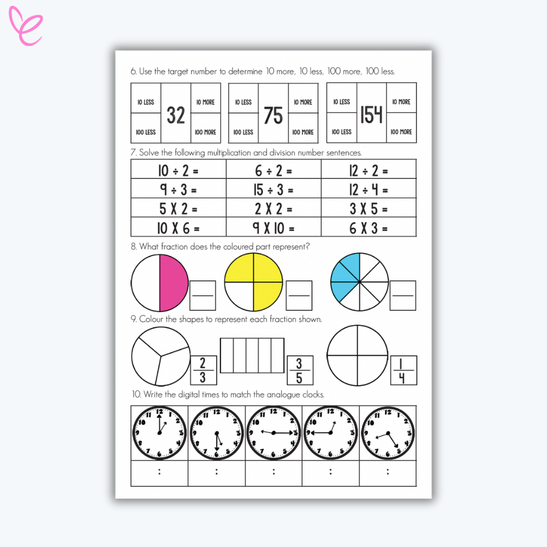 Year 2 Mathematics Assessment – Mrs Edgar
