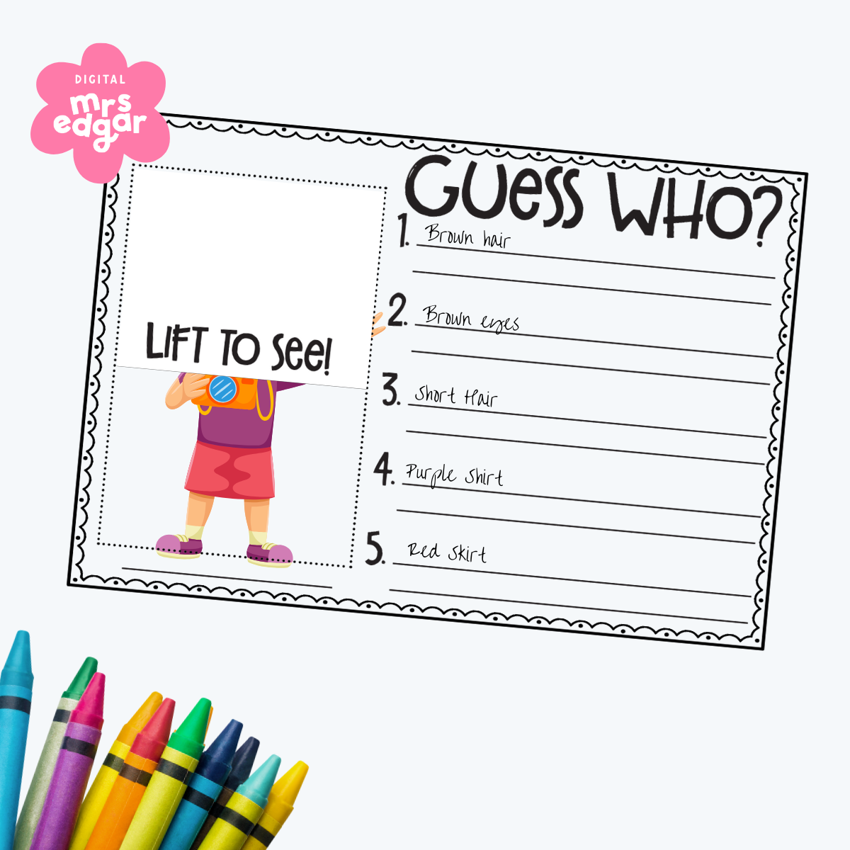 Back to School Guess Who – Mrs Edgar