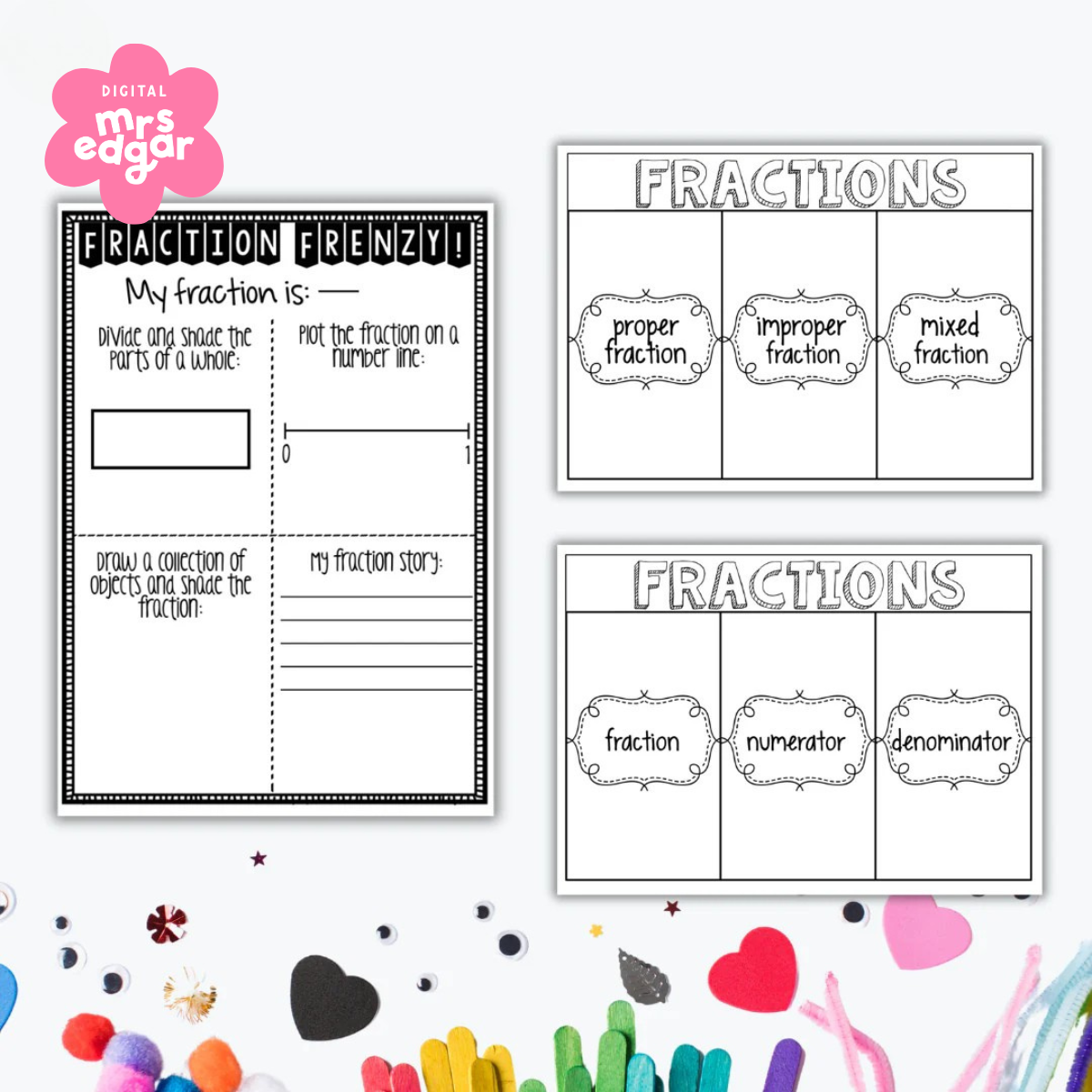 Fractions Worksheet Flipbook – Mrs Edgar