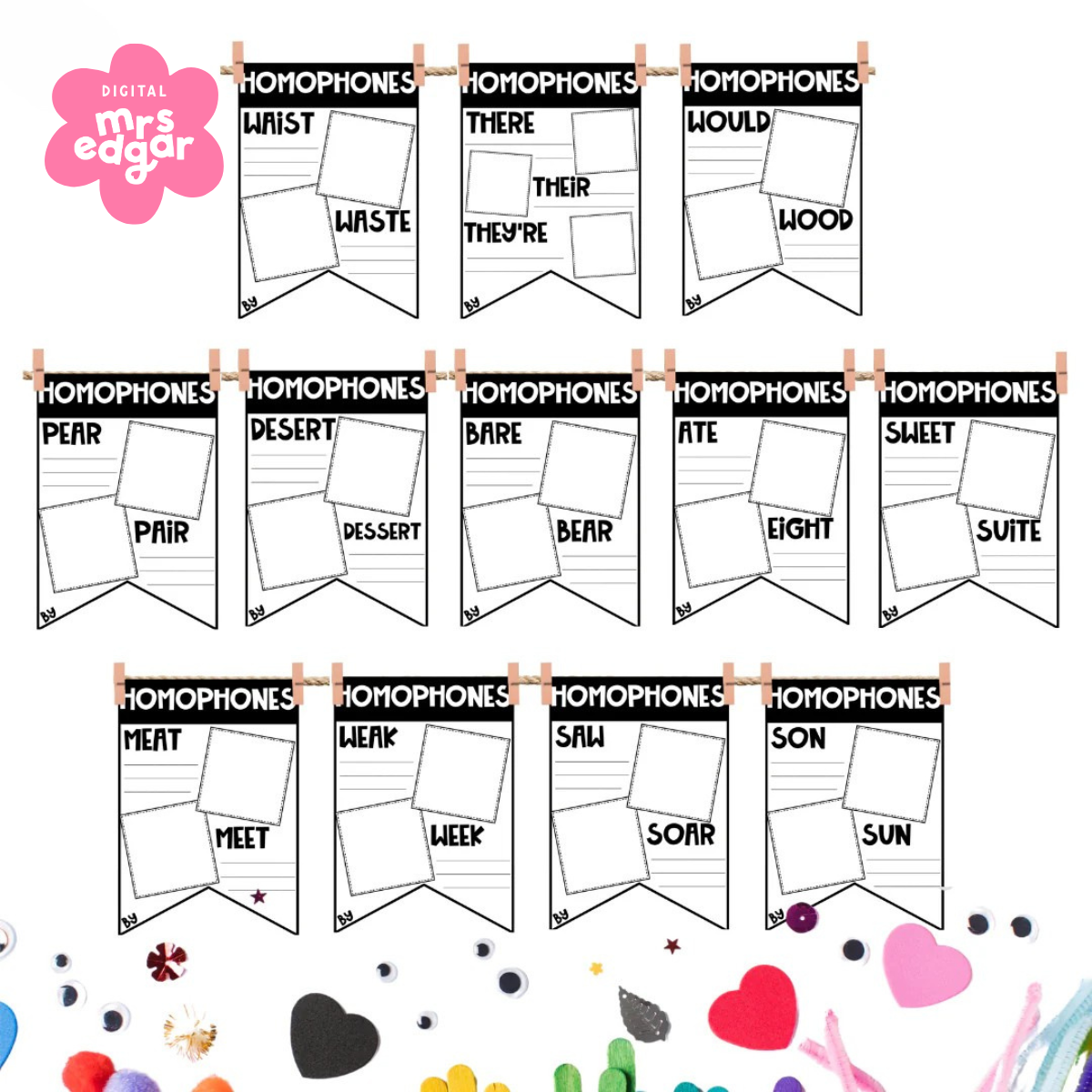 Homophone Banners Student Display – Mrs Edgar