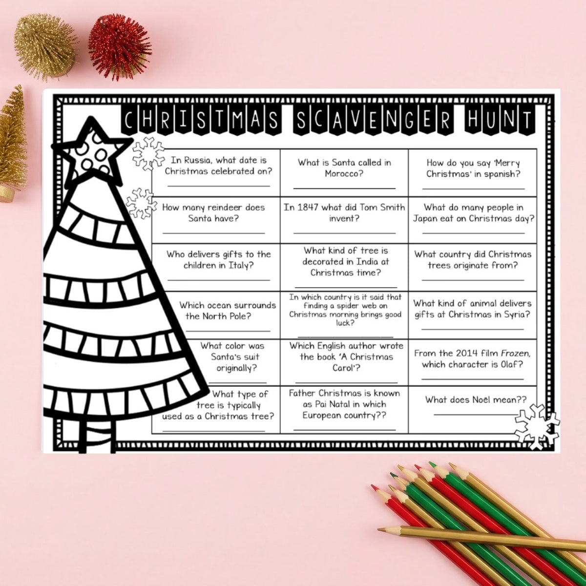 Christmas Scavenger Hunt Prep/Foundation Maths – Mrs Edgar